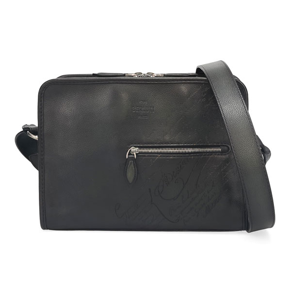 ベルルッティ バッグ メンズ BERLUTI ジュルナリエ スクリットレザー メッセンジャー ネロ ヴェルデ 298518