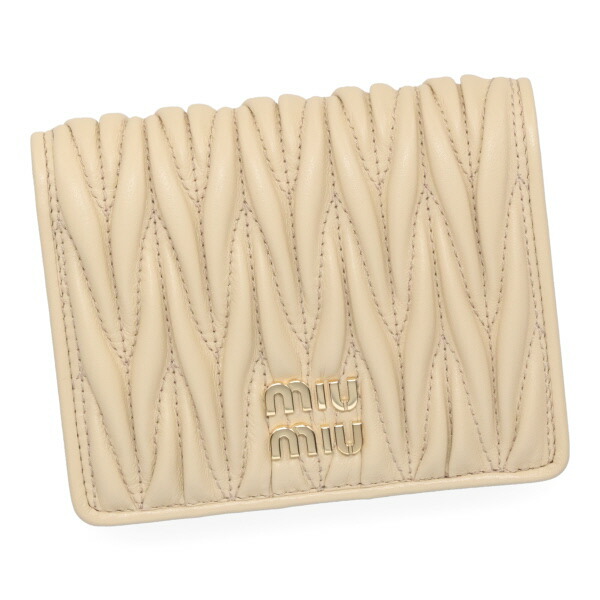 ミュウミュウ 財布 レディース MIUMIU マテラッセレザー 折り財布 5MV204 AFPP F0K57 SOIA ソイグリーン