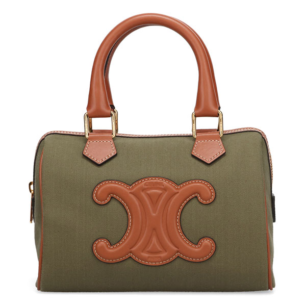 セリーヌ バッグ レディース CELINE キュイル トリオンフ スモールボストン 19758 2ESP 15KZ カーキ+タン