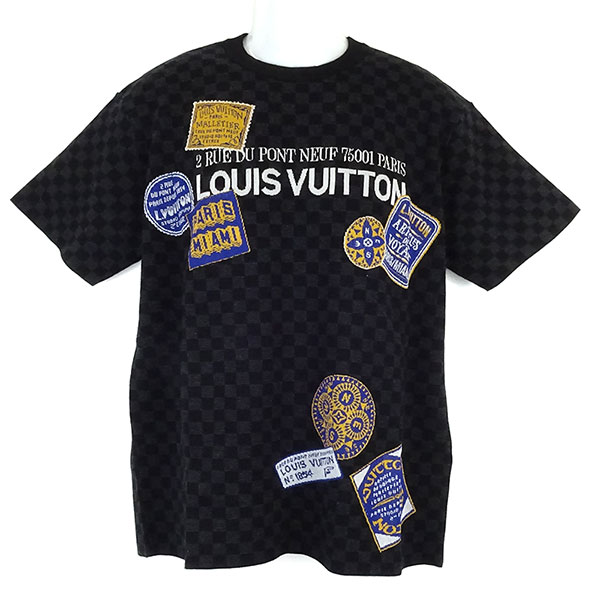 ルイヴィトン Tシャツ メンズ LOUIS VUITTON ダミエ ショートスリーブ シグネチャークルーネック サイズM 1AHVMR