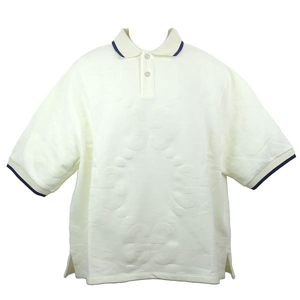 グッチ ポロシャツ メンズ GUCCI ジャンボGG ジャカード 768508 XJF5S 9275 アイボリー サイズM