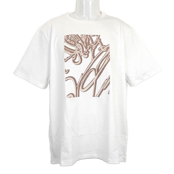 ベルルッティ Tシャツ メンズ BERLUTI フレーム スエードエフェクトスクリットTシャツ ホワイト 294393 サイズL