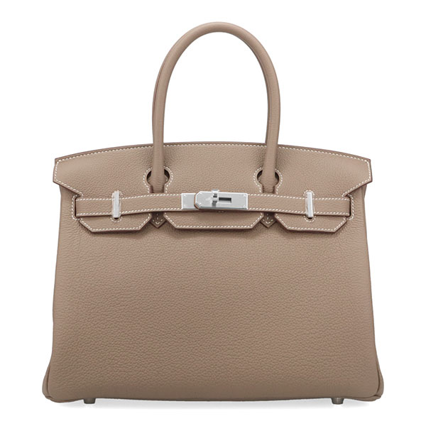 エルメス バーキン 30cm HERMES トゴ エトゥープ シルバー金具 100130 K刻印