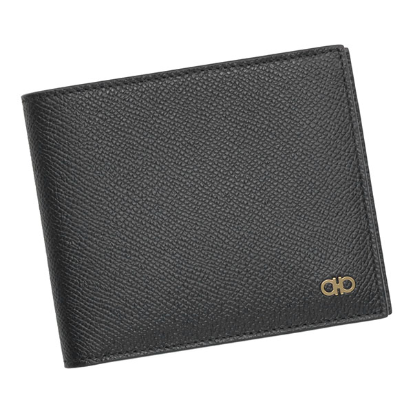 フェラガモ 財布 メンズ FERRAGAMO ガンチーニ 二つ折り財布 661454 775646 ブラック