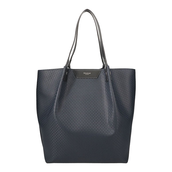 セラピアン バッグ メンズ SERAPIAN ステパン ヴァーティカル シークレットトート 713733J 0004 C20 オーシャンブルー+ブラック