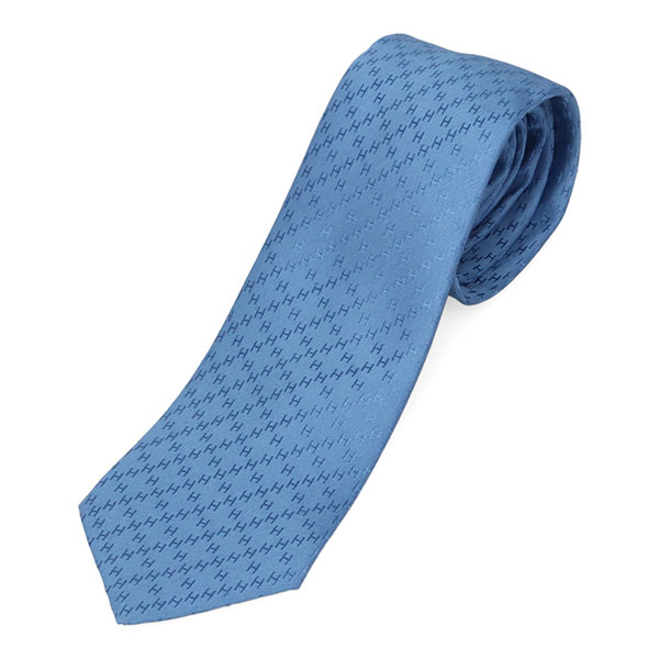 エルメス ネクタイ HERMES H織りタイ 7cm ニューH 036233T ブループロフォン