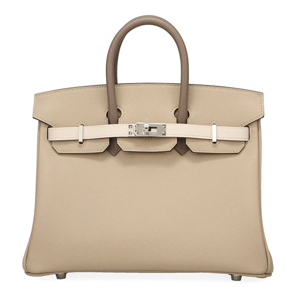 エルメス バーキン トリコロール 25cm HERMES ヴォーエプソン エトゥープ クレ トレンチ シルバー金具 100125 K刻印