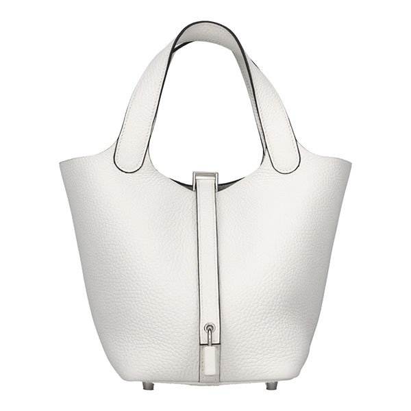 エルメス ピコタン PM 18cm HERMES トリヨンクレマンス ニューホワイト シルバー金具 056289 B刻印