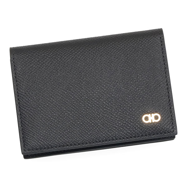 フェラガモ 名刺入れ メンズ FERRAGAMO ダブルガンチーニ 661607 781793 ブラック