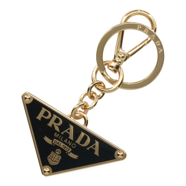 プラダ キーホルダー PRADA メタルキーリング 1PS057 66A F019F NERO ブラック