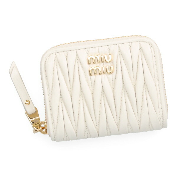 ミュウミュウ 財布 レディース MIUMIU マテラッセレザー ケース 5MM268 AFPP F0009 BIANCO ホワイト