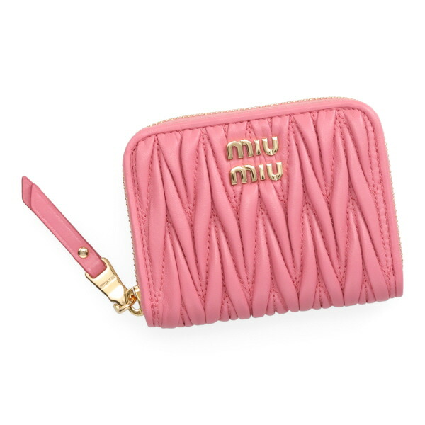 ミュウミュウ 財布 レディース MIUMIU マテラッセレザー ケース 5MM268 AFPP F0638 BEGONIA ベゴニアピンク