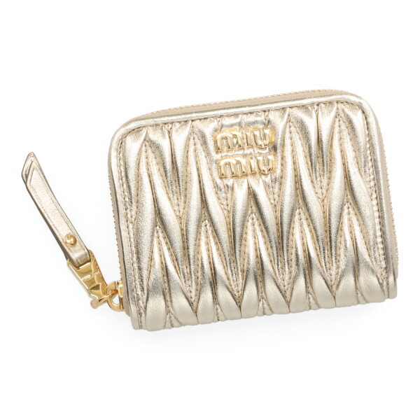 ミュウミュウ 財布 レディース MIUMIU マテラッセレザー ケース 5MM268 AFPP F0846 PIRITE ゴールド