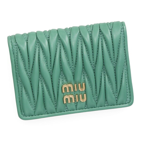 ミュウミュウ カードケース レディース MIUMIU マテラッセレザー 5MC103 2FPP F0092 SALVIA グリーン