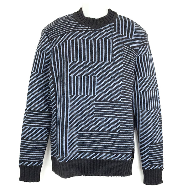 フェンディ セーター メンズ FENDI FAE549 APPD F1Z85 ブルー+グレー サイズXL