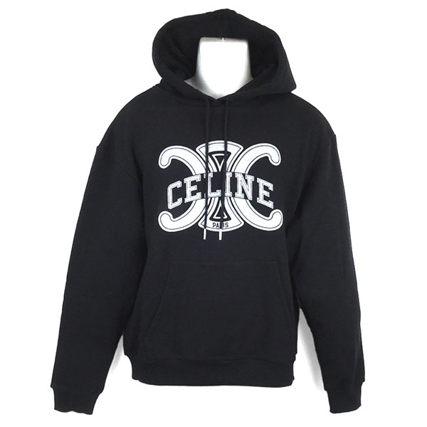 セリーヌ パーカ メンズ CELINE ルーズフーディー RY0JH670Q 38AW ブラック/ホワイト サイズS