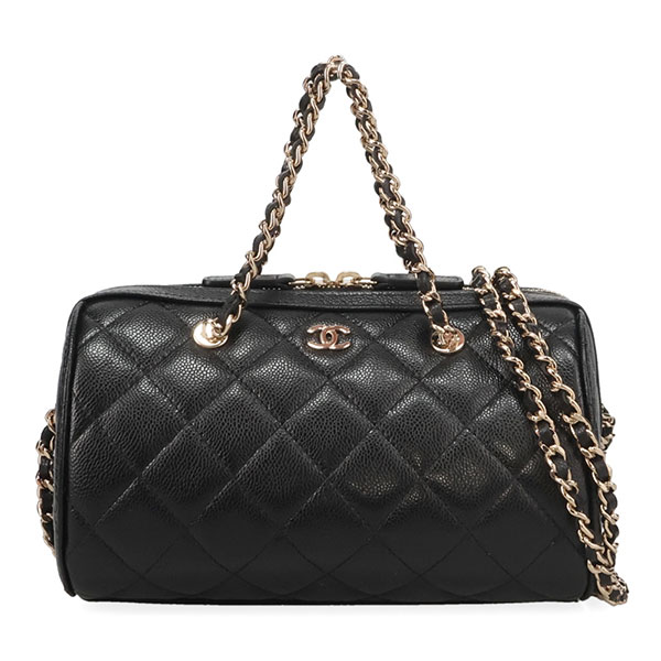 シャネル バッグ レディース CHANEL マトラッセ ミニボストン AP4474 B10583 C3906 ブラック シャンパンゴールド金具