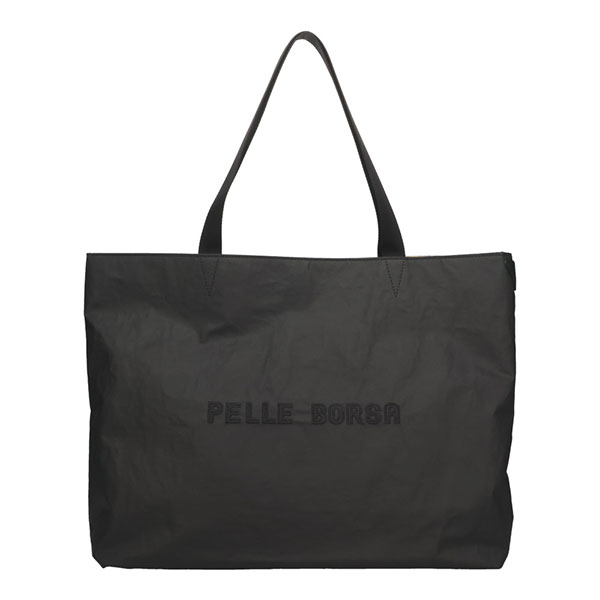 ペレボルサ バッグ レディース PELLE BORSA リンクル ラージサブバッグ 6525 BL ブラック