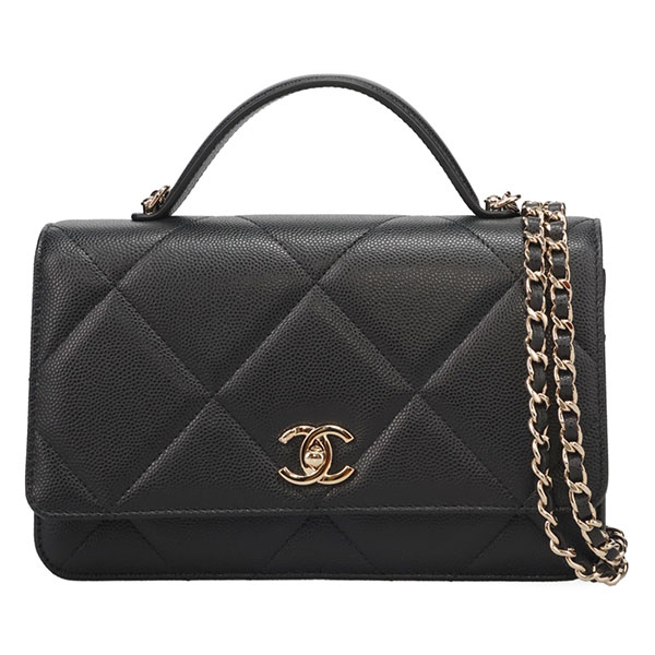 シャネル バッグ レディース CHANEL チェーンウォレット AP4931 B22105 94305 ブラック シャンパンゴールド金具