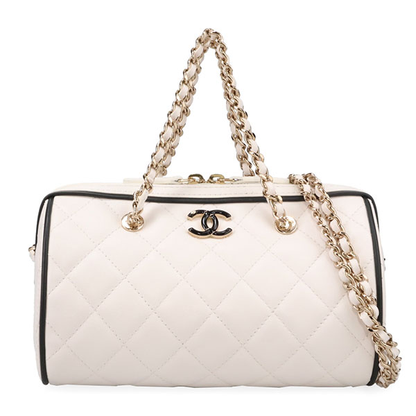 シャネル バッグ レディース CHANEL マトラッセ ミニボストン AP4515 B19460 NAFJQ ホワイト シャンパンゴールド金具