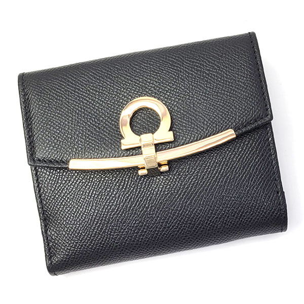 フェラガモ 財布 レディース Ferragamo ガンチーニ 22C877 NERO ブラック