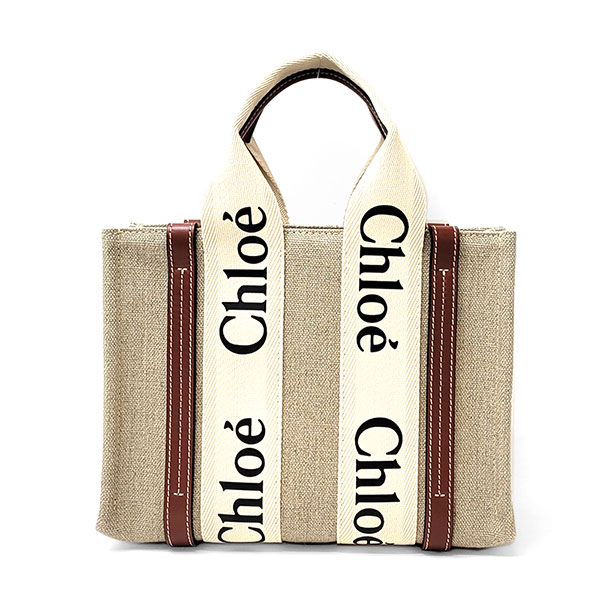 クロエ バッグ レディース Chloe WOODY スモールトート CHC22AS397I26 90U ホワイト+ブラウン