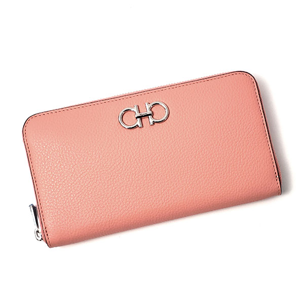 フェラガモ 財布 レディース FERRAGAMO ガンチーニ 220405 CORALLO コーラルピンク