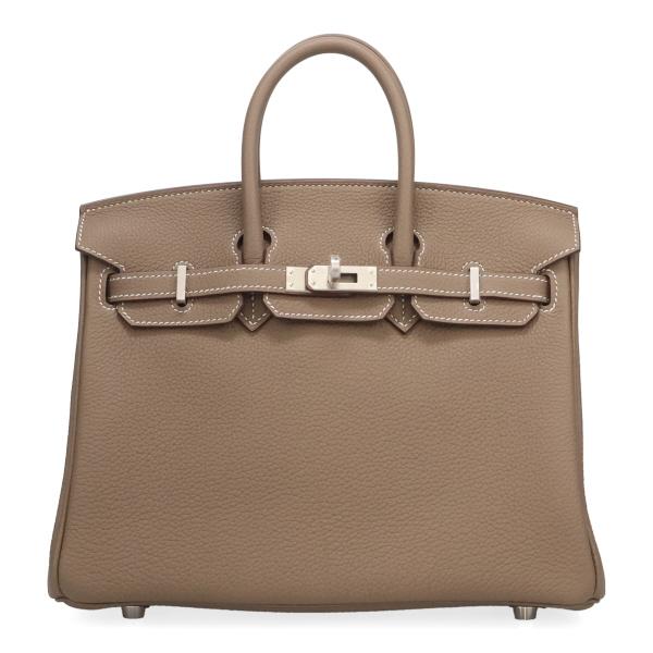 エルメス バーキン 25cm HERMES トゴ エトゥープ マットシルバー金具 100125 K刻印