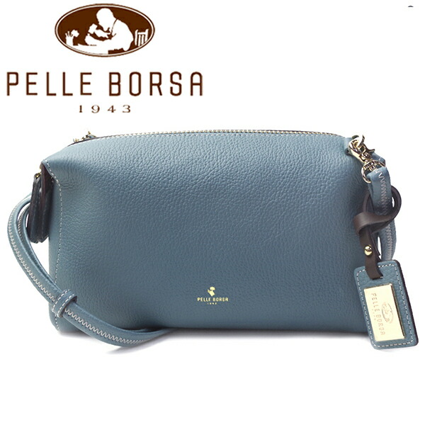 ペレボルサ バッグ レディース PELLE BORSA レネット シンプルショルダーポーチ 4717 BG ブルーグレー