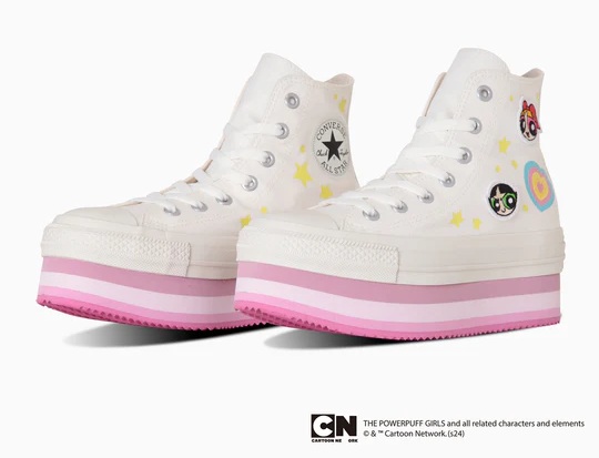 【SALE】【CONVERSE】5SE182 ALL STAR CHUNKYLINE HI / THE POWERPUFF GIRLS WHITE コンバース オールスター チャンキーライン パワーパフ ガールズ ホワイト スニーカー ハイカット パワパフ 大人靴 シューズ カジュアル コラボ