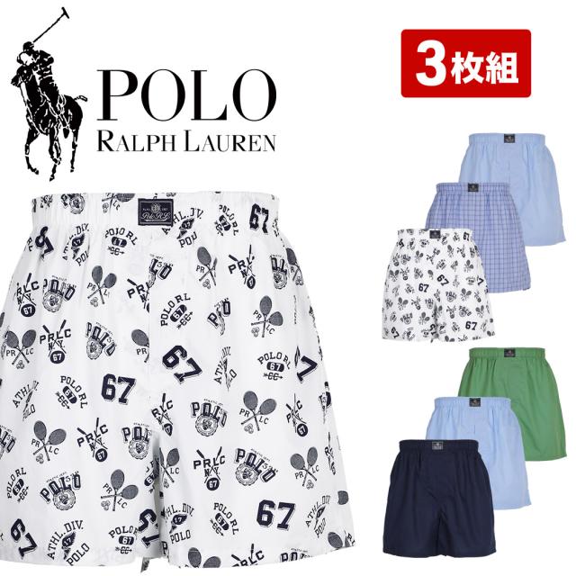 ポロ ラルフローレン トランクス メンズ  3枚セット POLO RALPH LAUREN アンダーウェア 下着 前開き おしゃれ かっこいい 綿100% コットン 前開き ロゴ 無地 チェック 格子柄 ブランド 男性 紳士 プレゼント プチギフト 誕生日プレゼント 彼氏 父 息子 ギフト 記念日