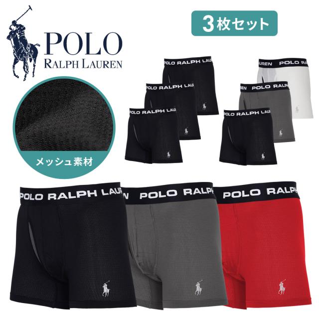 ポロ ラルフローレン ロングボクサーパンツ メンズ  3枚セット POLO RALPH LAUREN アンダーウェア 下着 前開き  かっこいい おしゃれ ツルツル 前開き ロゴ ワンポイント 無地 ブランド 男性 紳士 プレゼント プチギフト 誕生日プレゼント 彼氏 父 息子 ギフト 記念日