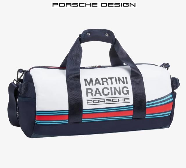 ポルシェ ダッフルバッグ 純正 バッグ マルティーニ レーシング ストライプ ホワイト ブルー ショルダー ジム トレーニング バック 718 911 Porsche