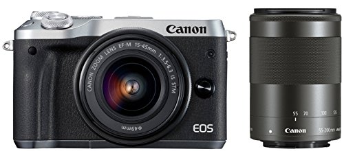 Canon ミラーレス一眼カメラ EOS M6 ダブルズームキット(シルバー) EF-M15-(中古品)