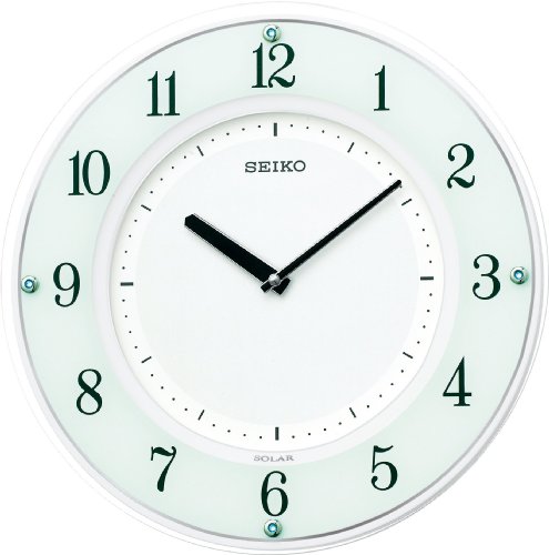 セイコー クロック 掛け時計 SOLAR+ ソーラープラス 電波 アナログ 薄型 木(中古品)