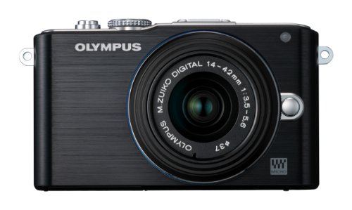 OLYMPUS ミラーレス一眼 PEN Lite E-PL3 レンズキット ブラック E-PL3 LKIT(中古品)