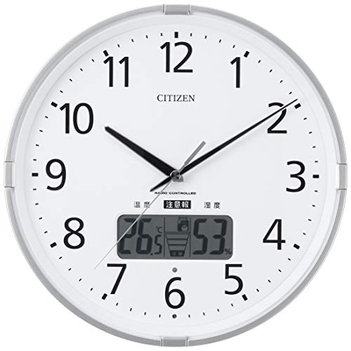 CITIZEN 【高精度温湿度計】【警告音】付・電波掛時計 インフォームナビS  (未使用の新古品)
