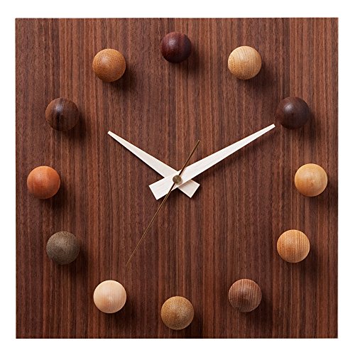 旭川家具 ドリーミィーパーソン 壁掛け時計 ビーズクロック 角ウォルナット(未使用の新古品)
