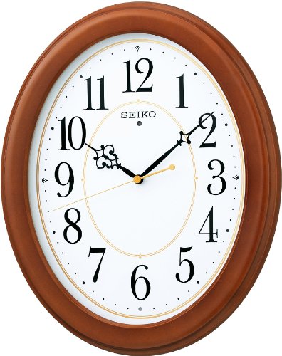 SEIKO CLOCK(セイコークロック) 木枠スタンダード電波アナログ掛時計(楕円 (中古品)