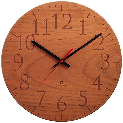 ヤマト工芸 MUKU 円 (掛け時計) YK15-102 チェリー(未使用の新古品)