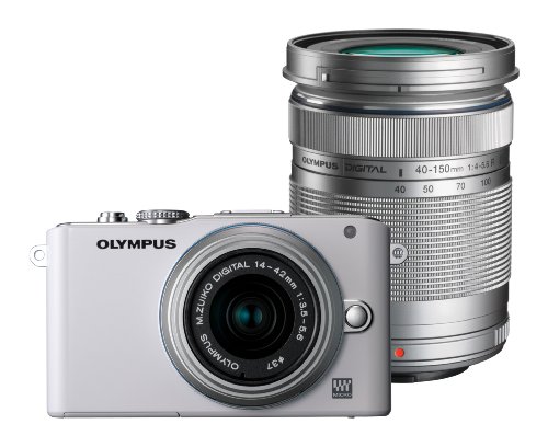 OLYMPUS ミラーレス一眼 PEN Lite E-PL3 ダブルズームキット ホワイト E-PL(中古品)