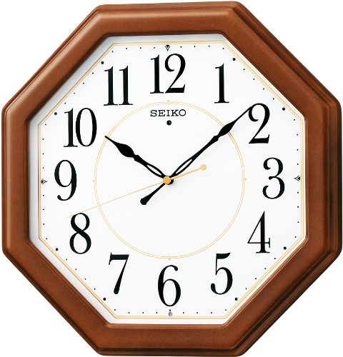 SEIKO CLOCK(セイコークロック) 木枠スタンダード電波アナログ掛時計(八角 (中古品)