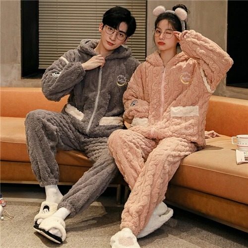 ペアパジャマ 冬 もこもこ 長袖 ペア パジャマ カップル パジャマ ペア カップル カップルペアルック 人気 レディース ルームウェア メンズ おしゃれ 着ぐるみ ナイトウェア 寝間着 ギフト 誕生日 プレゼント ペア 結婚祝い 記念日