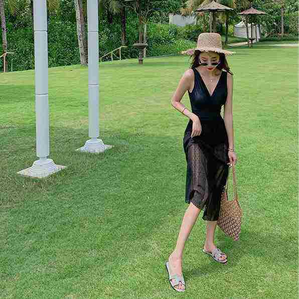 水着 レディース 体型カバー 大きいサイズ 送料無料 個性的 スイムウェア ワンピース パレオ パッド付き 背中見せ バックレス ハイウエスト シースルー ツーピース 大人可愛い きれいめ シンプル 無地 モテ 2XL ブラック モノトーン 10代 20代