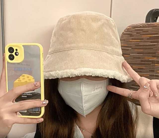 帽子 バケットハット つば広帽子 レディース リバーシブル もこもこ