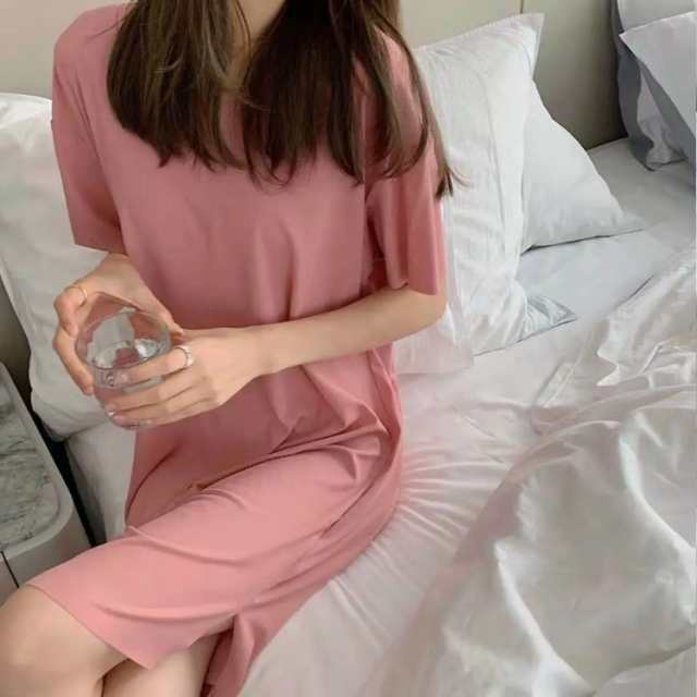 送料無料 パジャマ ワンピース ネグリジェ レディース 部屋着 半袖