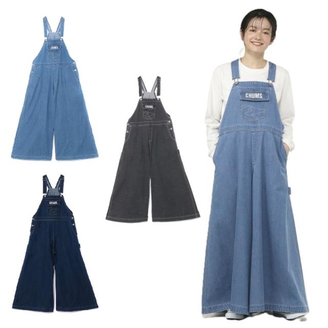 チャムス CHUMS ロングパンツ レディース オールオーバーザオーバーオールガウチョパンツ CH18-1346