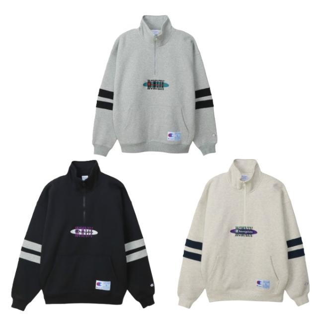 チャンピオン(Champion) スウェットトレーナー メンズ AS 裏起毛ハーフジップスウェット C3-C013