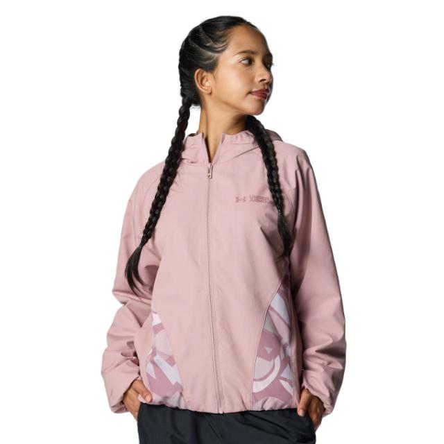 アンダーアーマー ウインドブレーカー ジャケット レディース UA TRICOT WOVEN PRINT FULL-ZIP HOODIE 6010220-673 UNDER ARMOUR