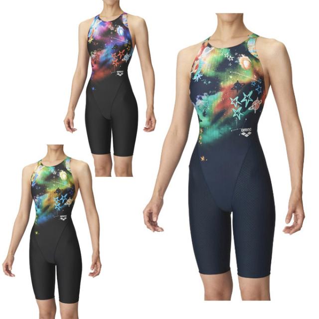 アリーナ arena FINA承認 競泳水着 レディース レーシングワンピーススパッツ オープンバック ハーフレッグ AS4FRC68W